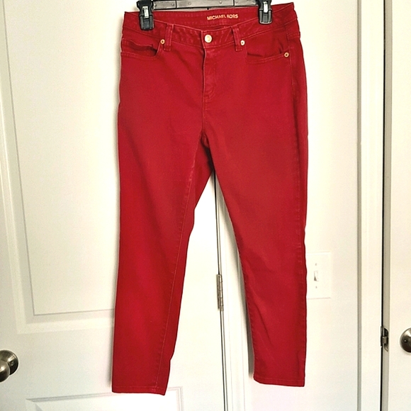 Michael Kors | Jeans | Michael Kors Red Izzy Skinny Jeans | Poshmark